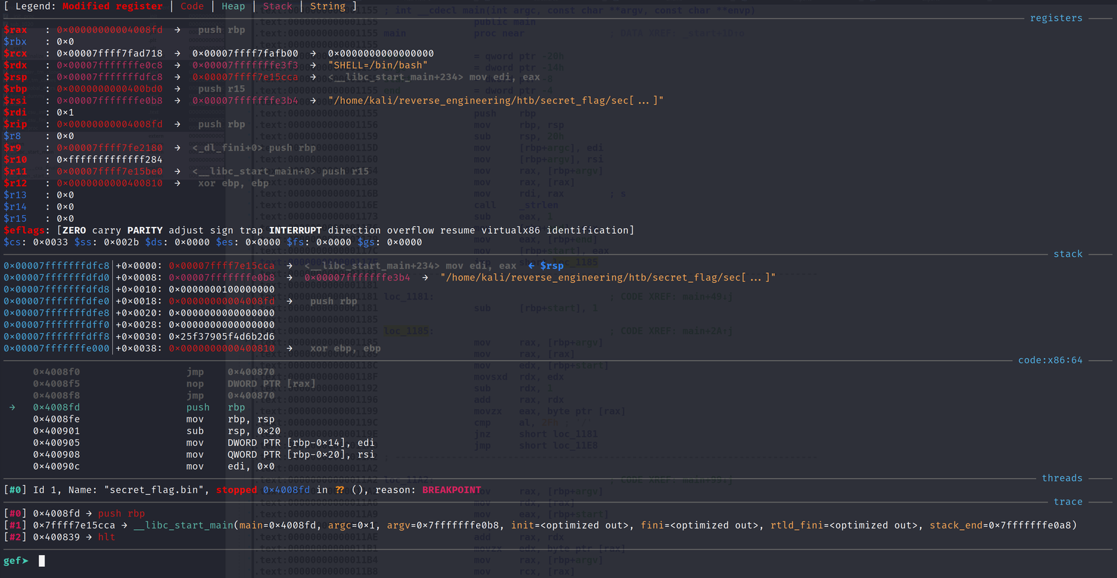 Debugging Stripped Binaries and Bypassing ptrace